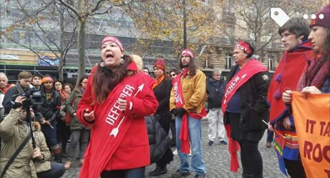 CENSORED NEWS: Photos Indigenous Red Line Protest Paris COP21