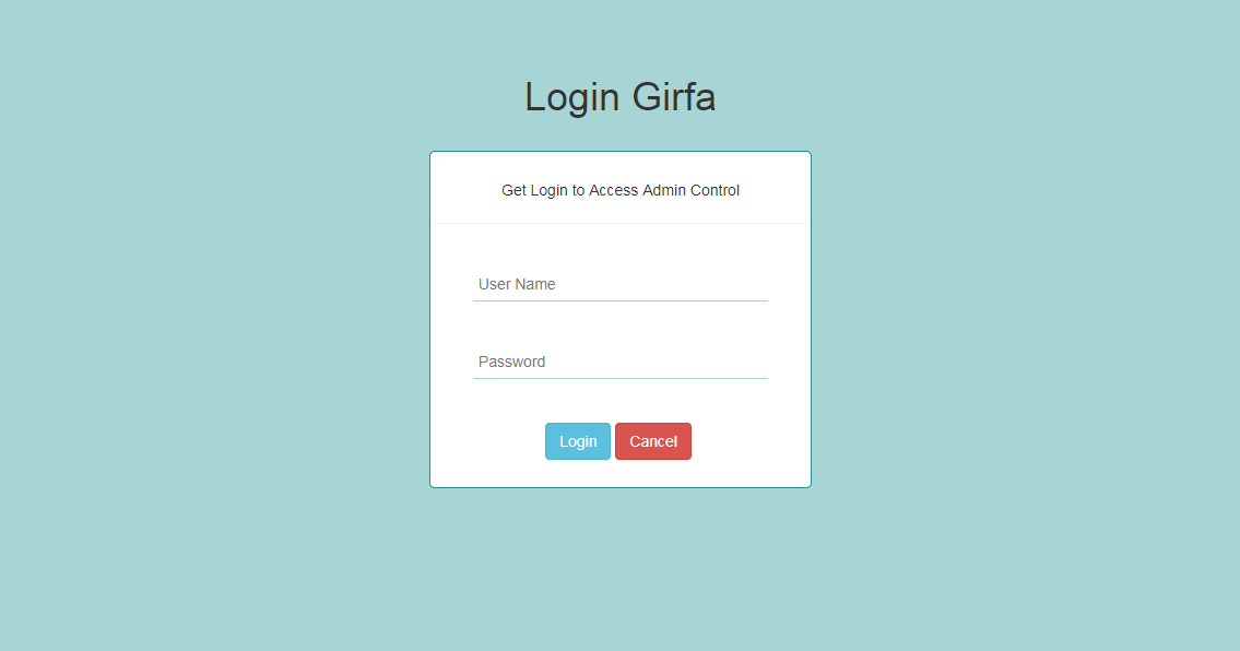 Girfa : Student Help: Website Login Page HTML