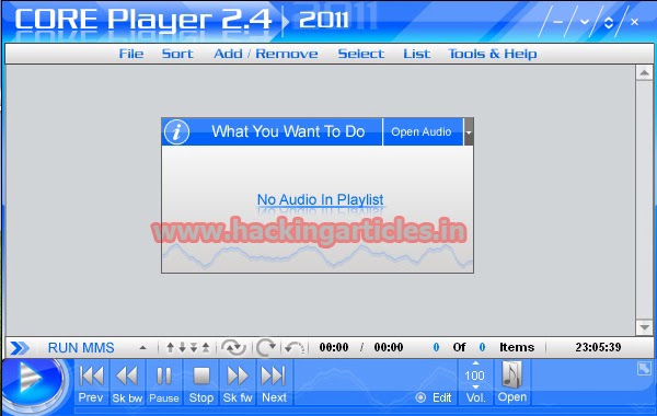 Hack Pc In Network Using Mjm Core Player 2011 S3m Stack Buffer Overflow Hacking Articles