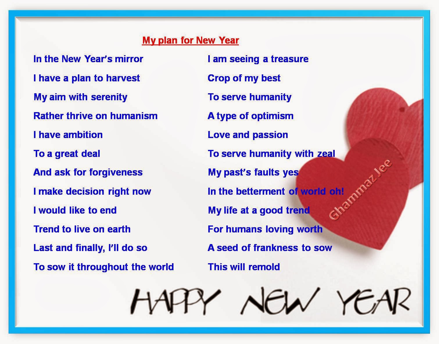 Beautylove and Poetry: My plan for New Year (Poem)