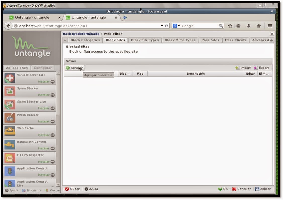 Informática: Instalación de Untangle
