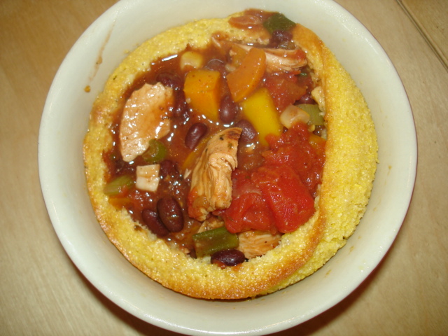 Taste the Miles: Chili Cornbread bowls