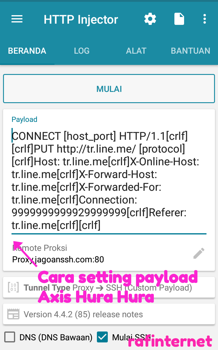 √ Cara bikin payload / config http injector Axis Hura Hura unlimited terbaru - Rafinternet