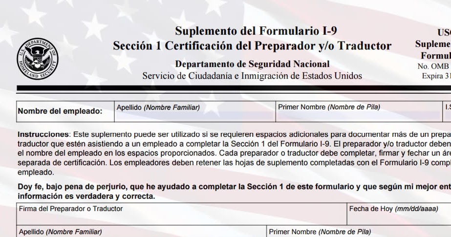 Inmigracion y Visas: Nuevo Formulario I-9 Para Nuevas Contrataciones en ...