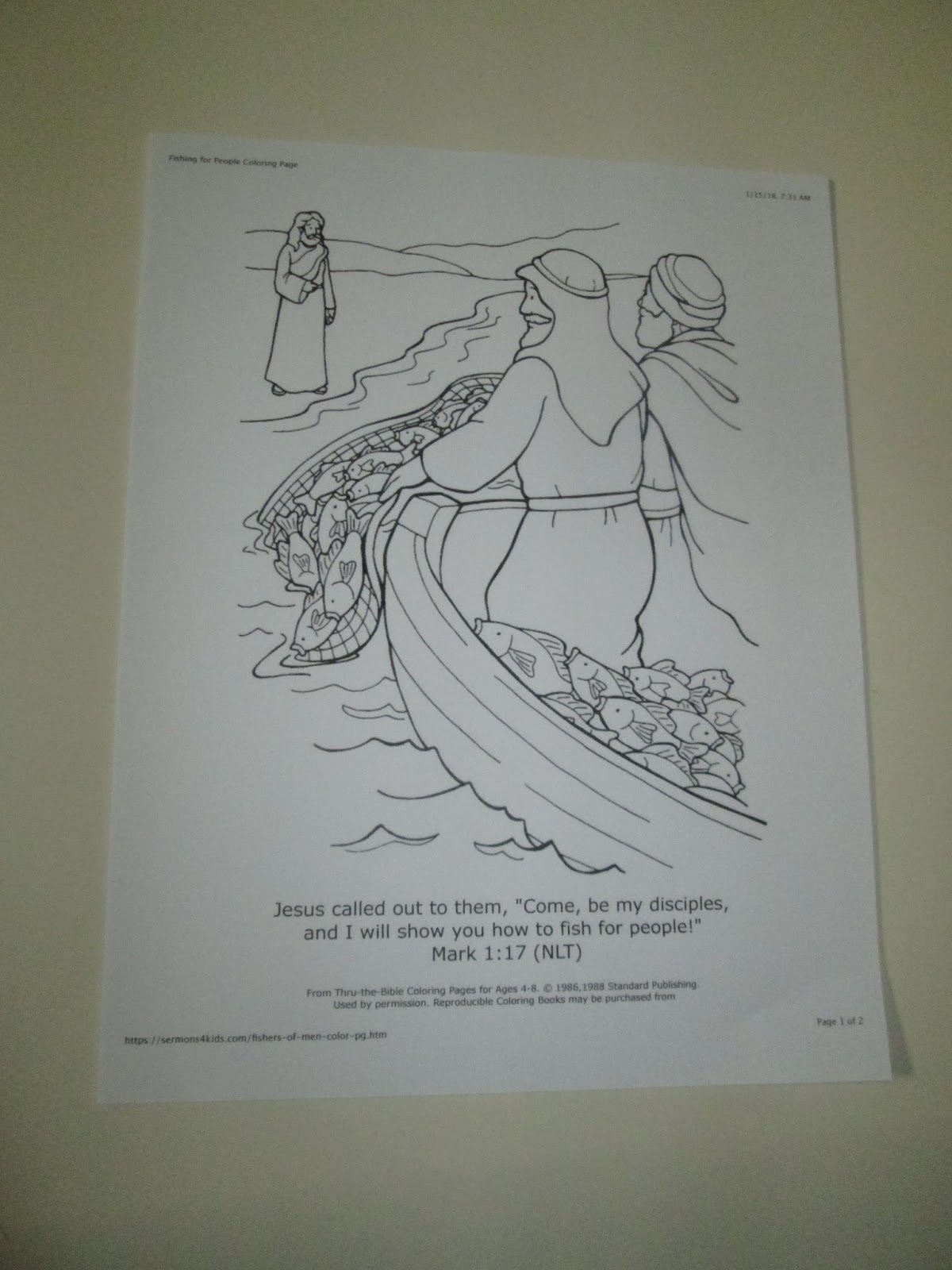 Fishers Of Men Coloring Pages Disciples