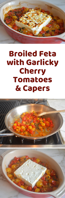 Broiled Feta with Garlicky Cherry Tomatoes & Capers | delish kitchen