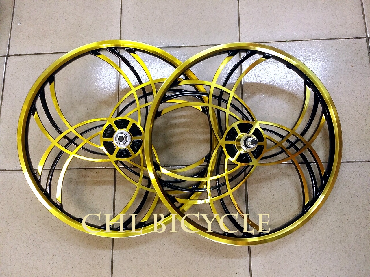 CHOO HO LEONG (CHL) Bicycle: 20" Aluminium Gold Sport Rims Wheelset