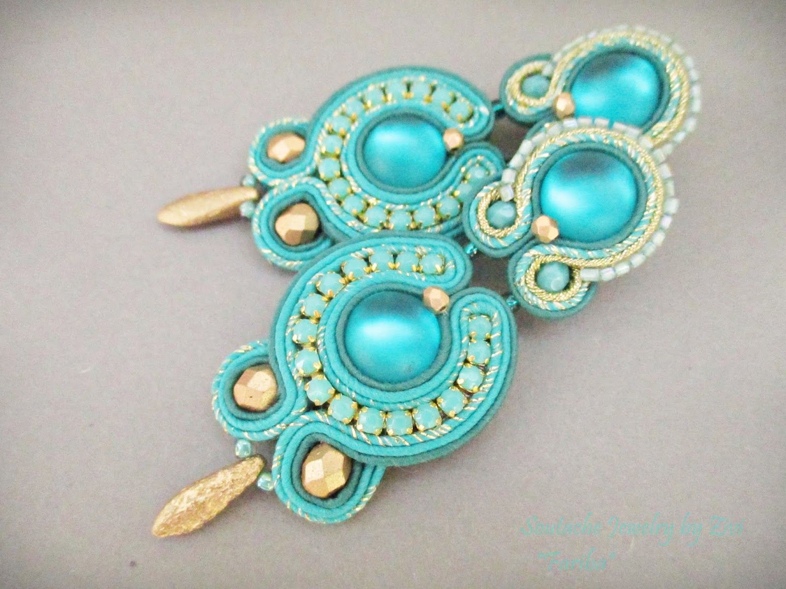 El Rinconcito de Zivi- Alta Bisuteria Soutache: Pendientes Verde Agua ...