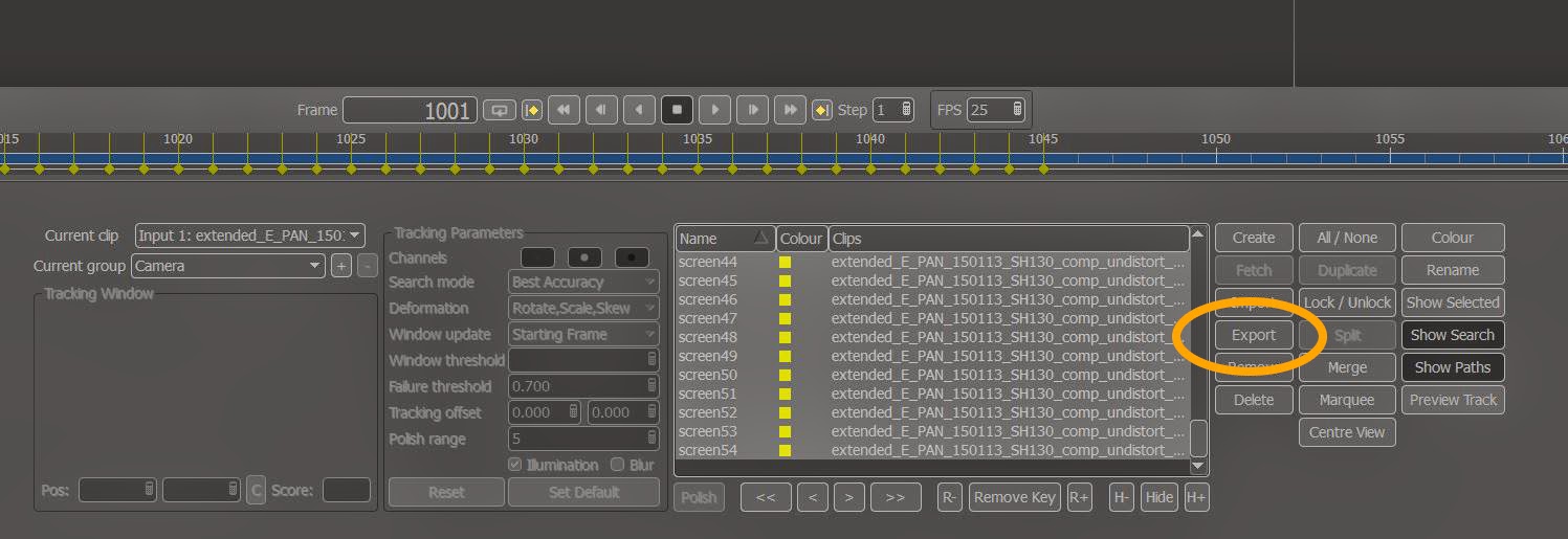 Particle Effects: Extending a camera track in PFTrack