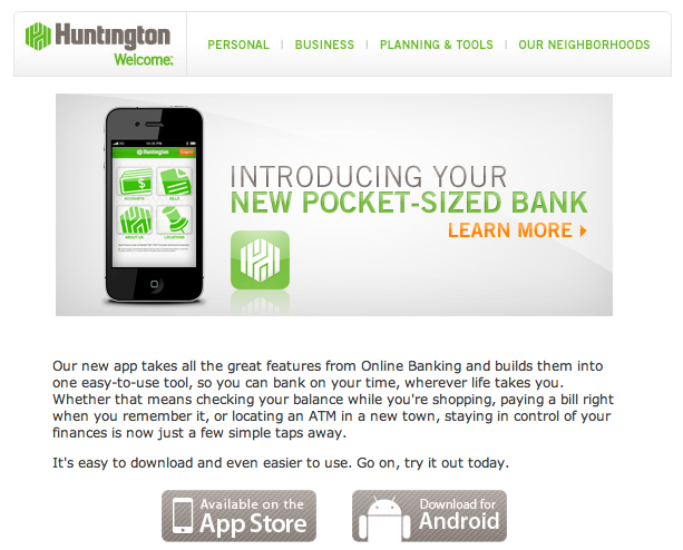 Mobile Banking: Huntington Bank Launches Mobile Apps