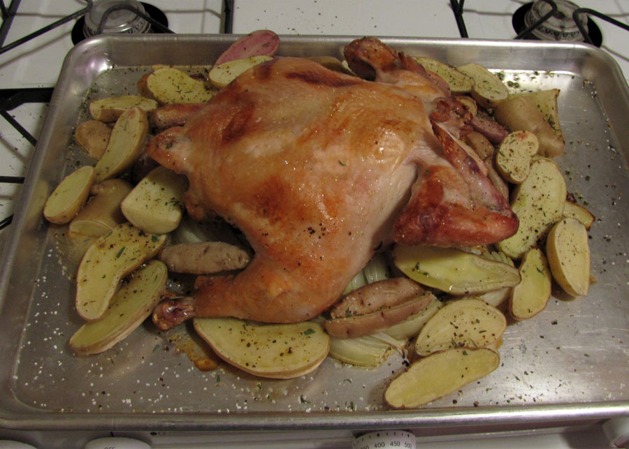 Smells Like Food in Here: Crispy Rosemary Roast Chicken and Potatoes