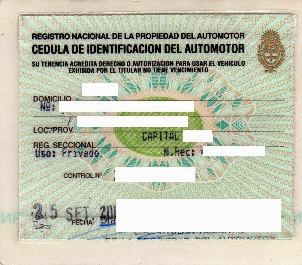 Transferir mi auto: Qué necesito para renovar/duplicar la cédula verde?