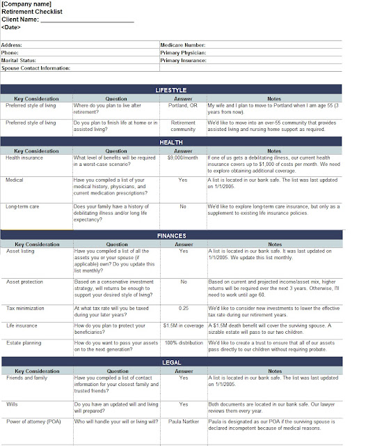 10 Retirement Planning Checklist Templates In Pdf Doc