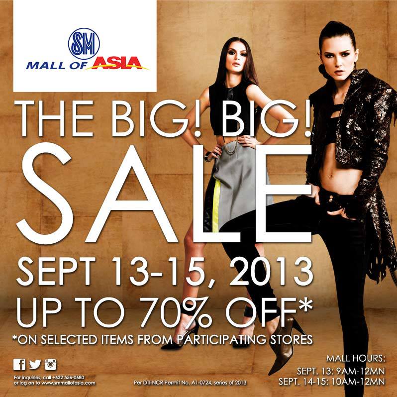 Manila Shopper: SM MOA 3-day SALE: Sept 13-15 2013