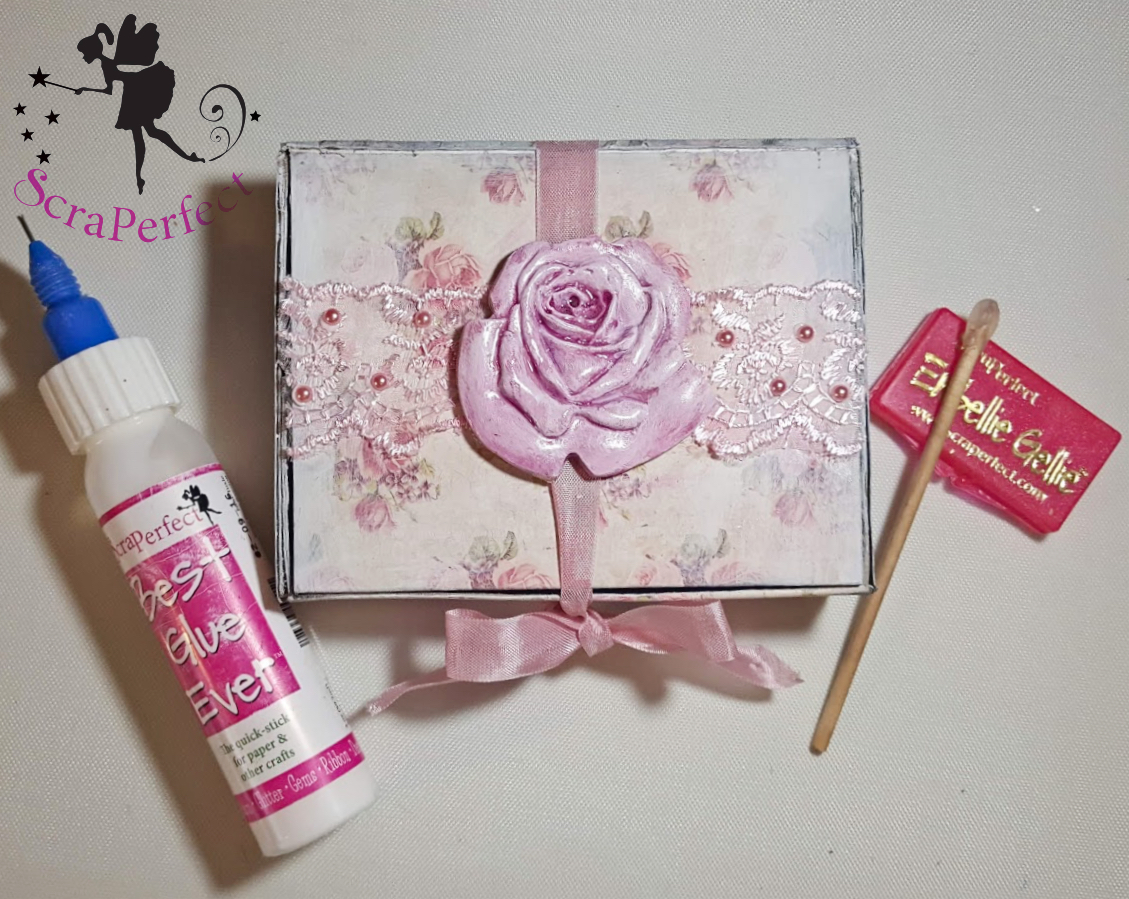 Pretty Shabby Chic Gift Box Made Perfect With Best Glue Ever – ScraPerfect