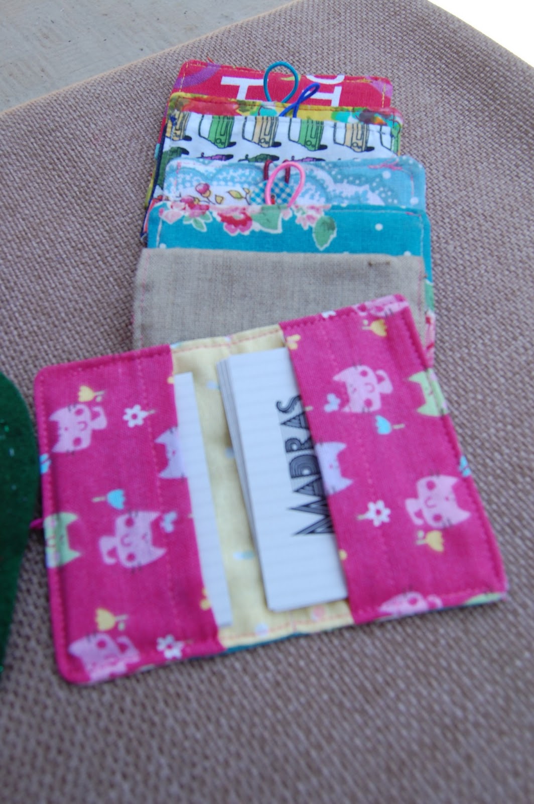 Madras Motifs: Fabric Card Holders.