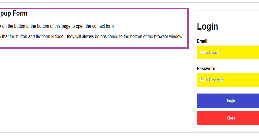 How To Create a Popup Form. - TechnicalRaji
