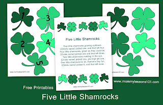 Mommy Lessons 101: Five Little Shamrocks -- Free Printables