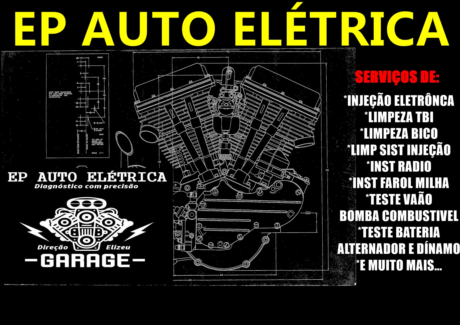 ** Epaul Inj. Eletrônica: Logo da EP Auto Elétrica.