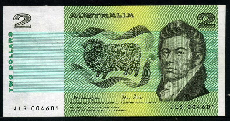 Australian Banknotes 2 Australian Dollars banknote 1979 John Macarthur ...