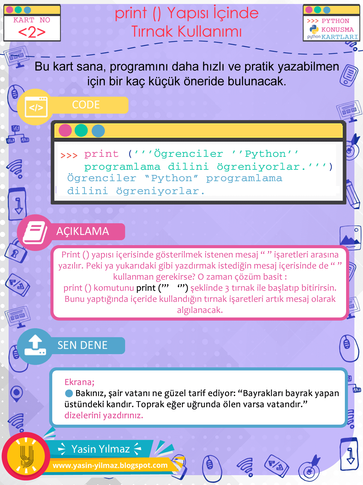 Python Kodlama Kartları Programlama Blogu