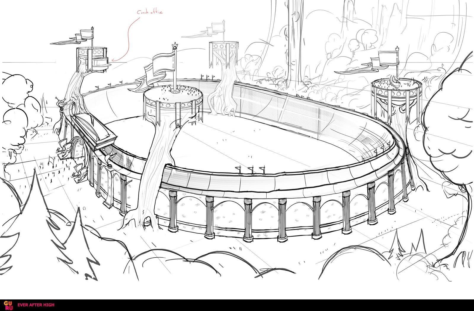 The Last Ticket to Mars: Ever After High concept art, location design ...