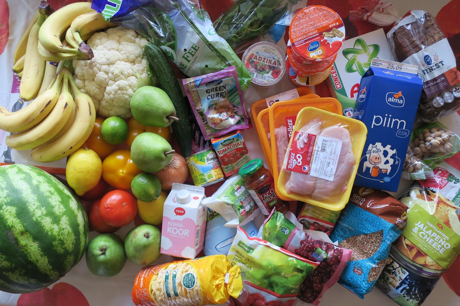 Life of Liisa: Ühe nädala toidukorvi hind ja retseptid