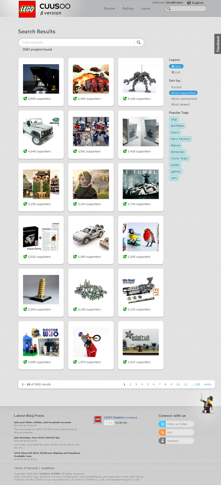 GlenBricker's Review: Cuusoo User's Guide: Part 2, Home Page &Finding ...