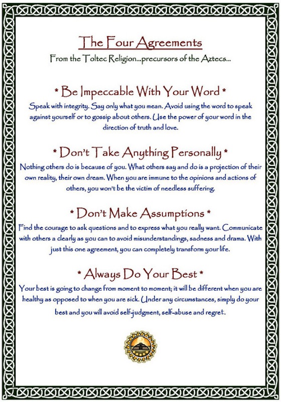 clinging to the tree of life: Don Miguel Ruiz - The Four Agreements