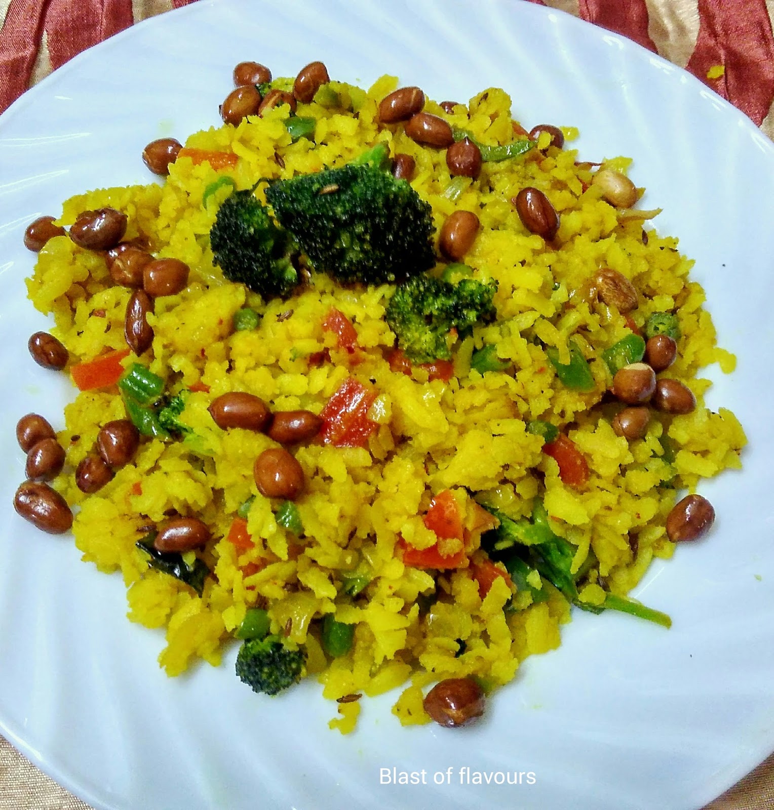 Mix Veg Rice Poha Recipe | Blast Of Flavours