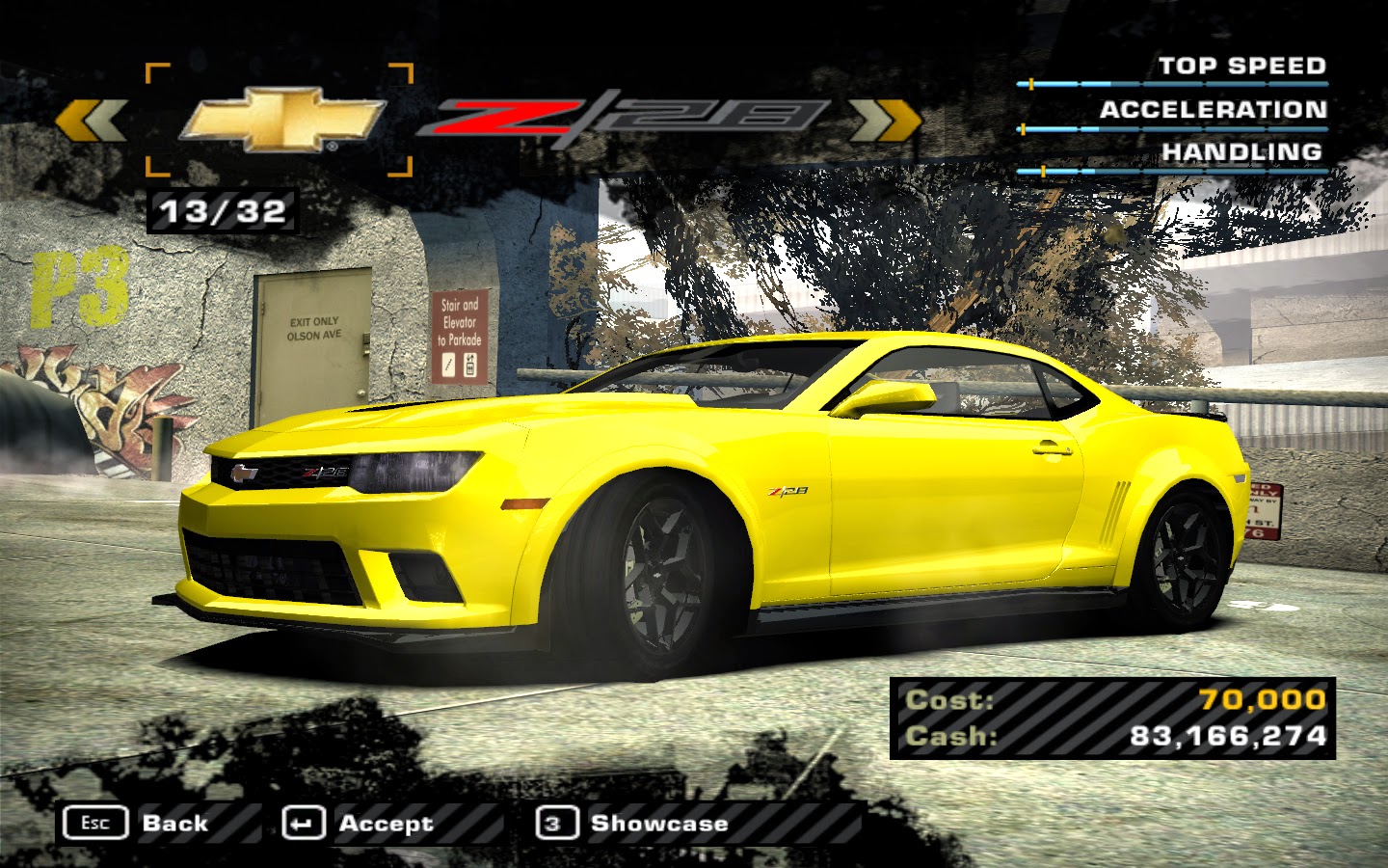 NFS MW Chevrolet Camaro Z/28 '14