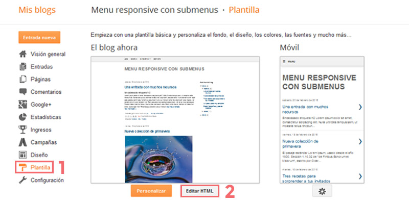 Crea un menú desplegable responsive para Blogger - Odisea gráfica