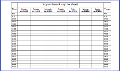 Printable Sign In Sheet For Recording Static Information