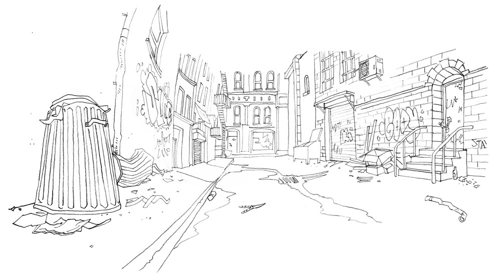 illustration in the alley