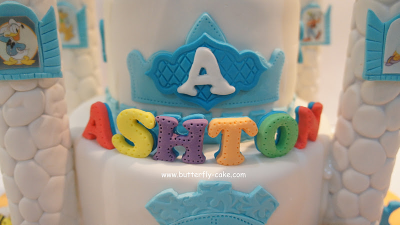 Butterfly Cake: Blue Castle Cake for Ashton - Mickey Mouse Theme