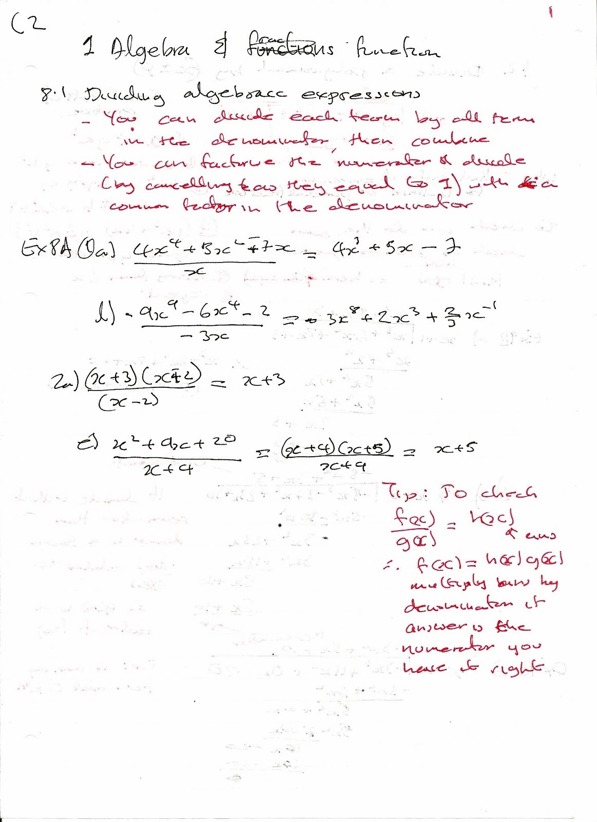 A Level Maths Notes: EDEXCEL C2.1 Algebra and Functions