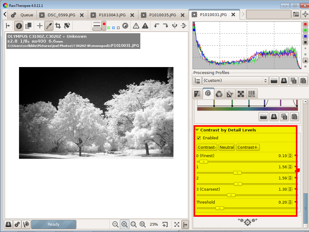 scribble's scribbles: Infrared--RT's simple workflow.