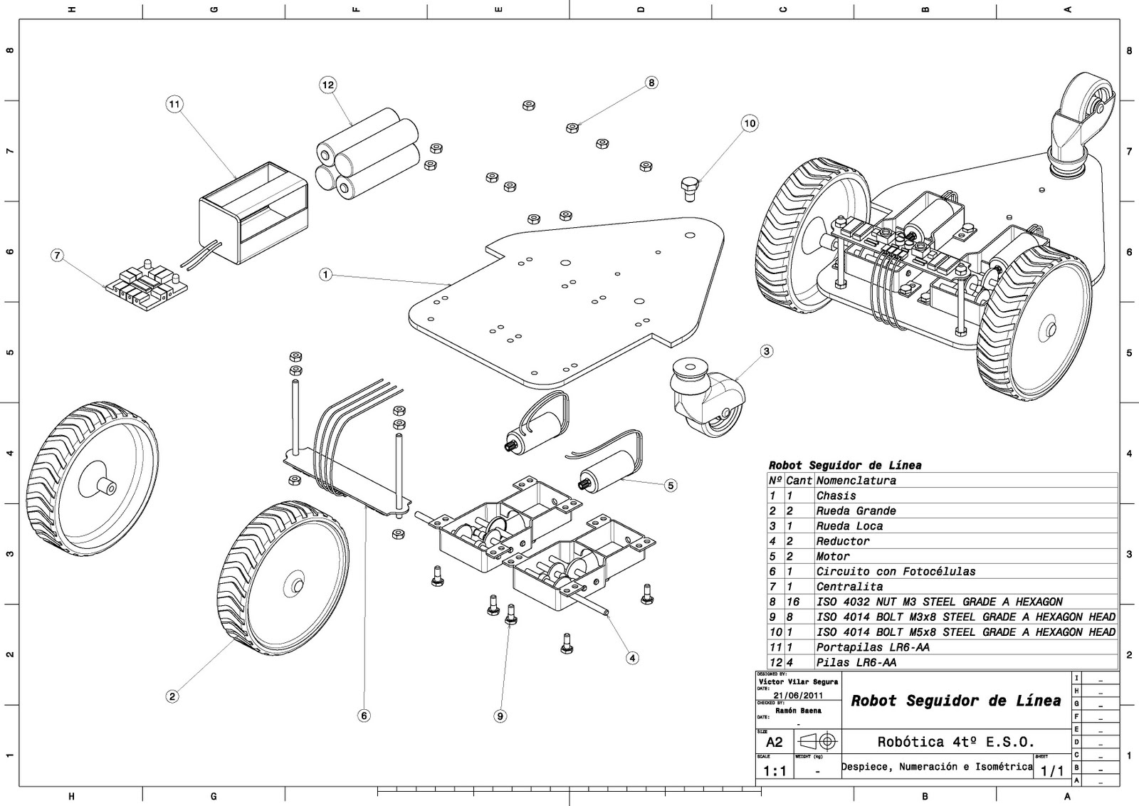 Catia e Inventor con Ciri: Robot Seguidor de Línea