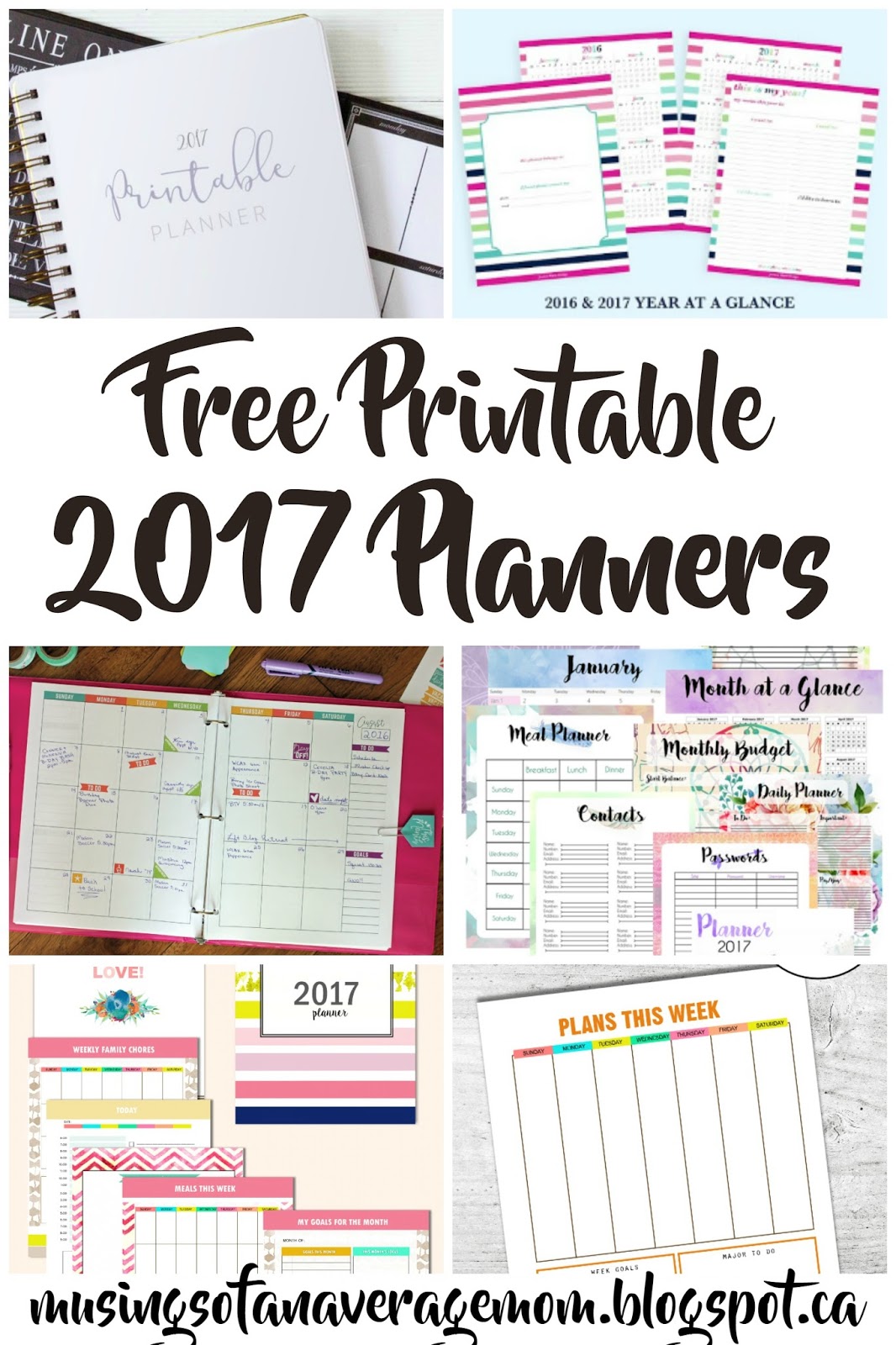 Musings of an Average Mom: More than 100 Free Printable 2017 calendars