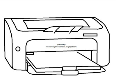 Mewarnai Gambar: Mewarnai Gambar Sketsa Printer 1