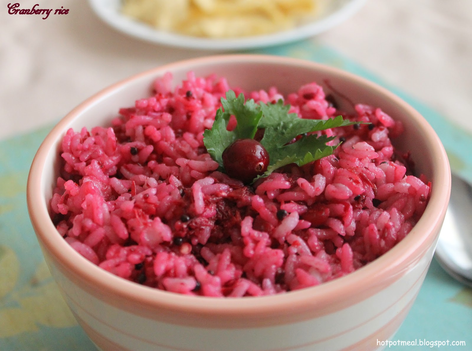Hot pot cooking: Cranberry rice