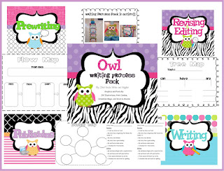 First Grade Glitter and Giggles: Owl Writing Process Pack