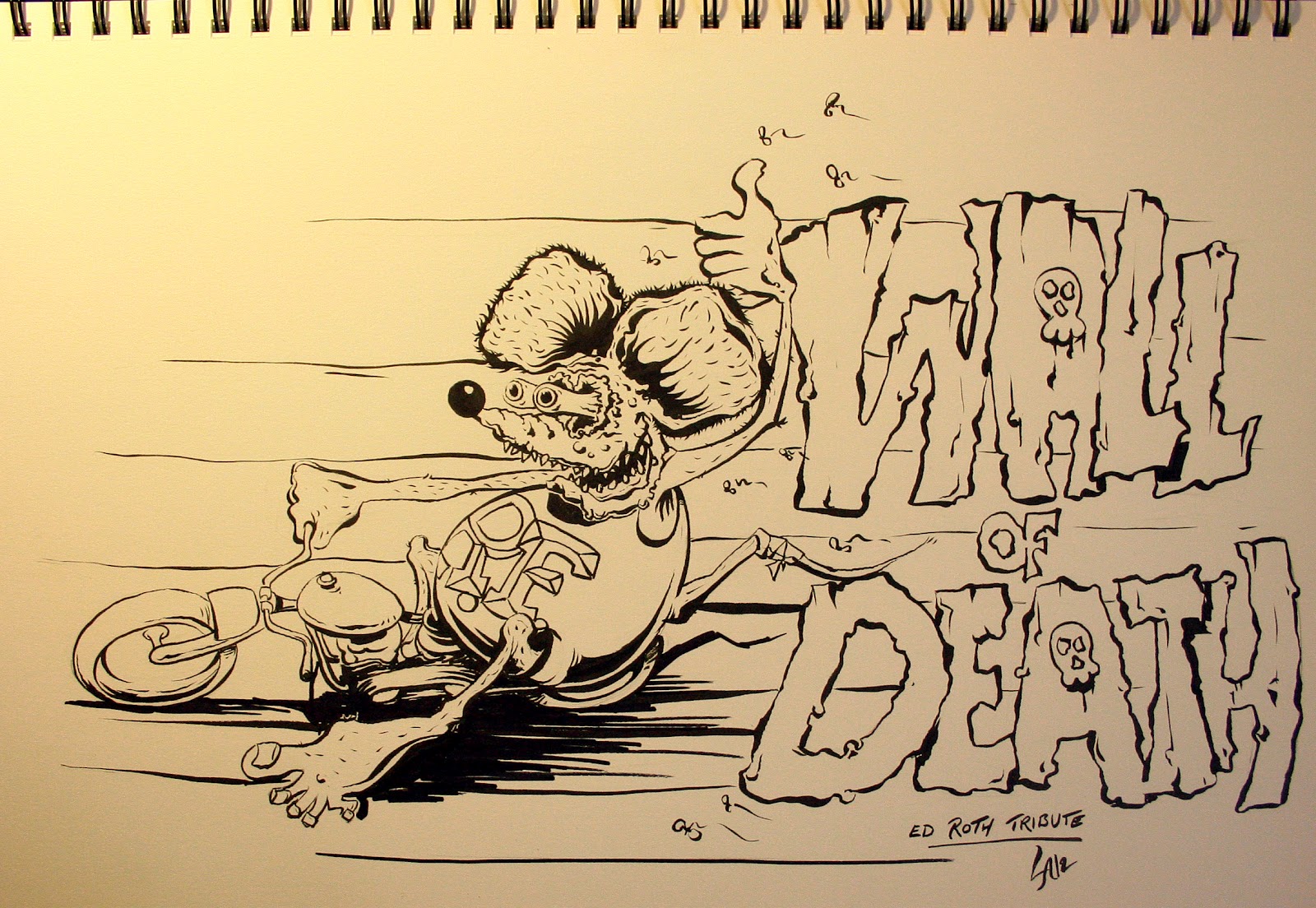 LucianoSanchezArt: RAT FINK (Ed Roth tribute) Ink Sketch
