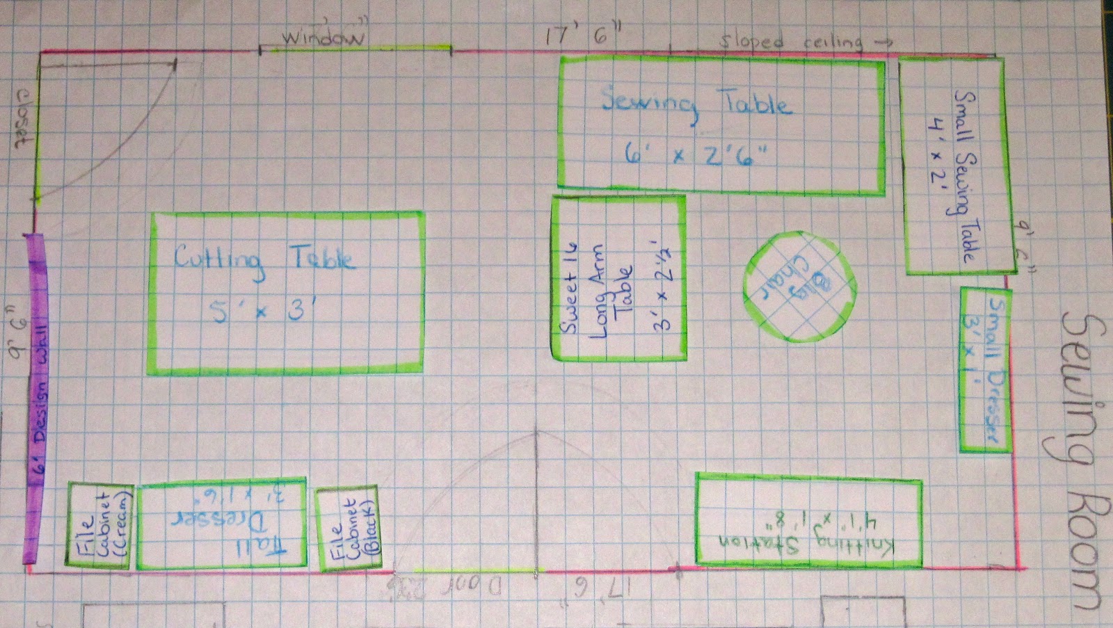 Fitting It All In - Sewing Room Plans - Sylvia's Stitches