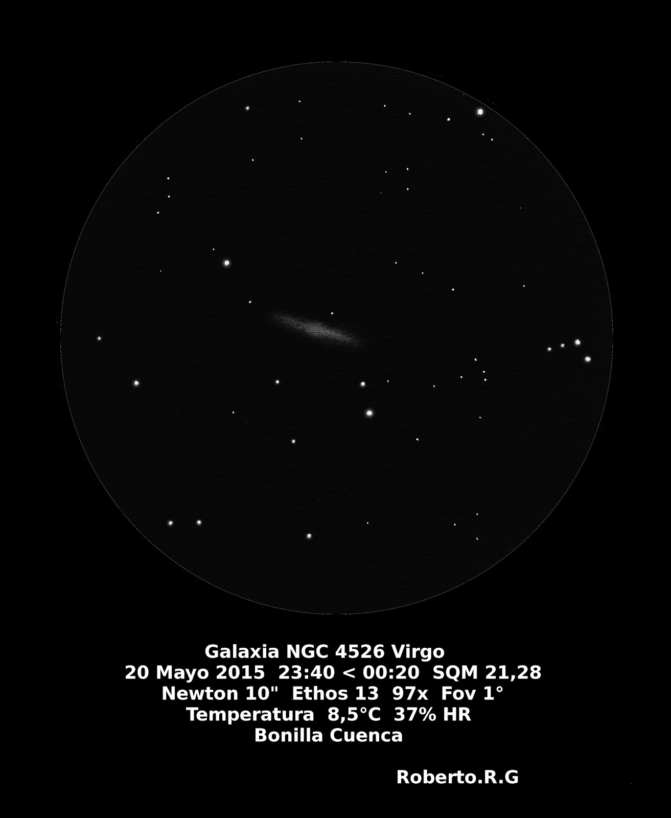 Observaciones astronómicas visuales: Observación Galaxia NGC 4526 Virgo