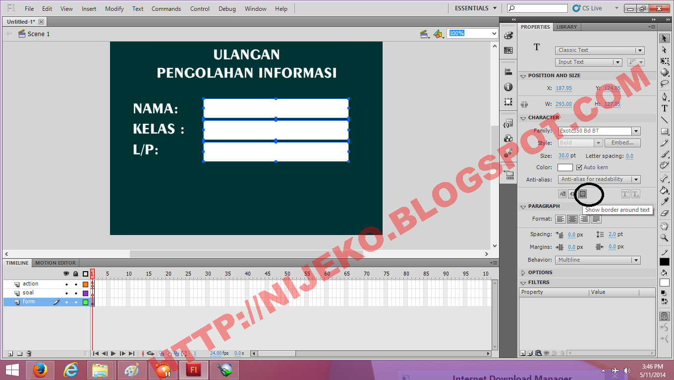 cara membuat quiz sederhana pada adobe flash CS 5 - NIJEKOblog