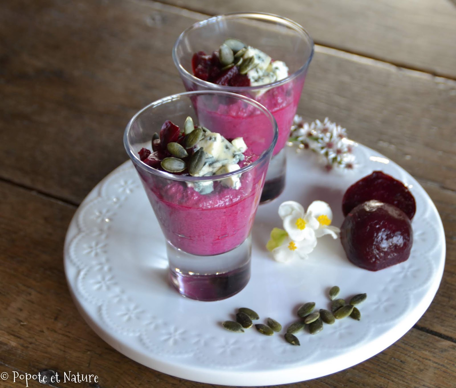 Popote et Nature: Verrines de mousse de betterave à la fourme d'Ambert ...