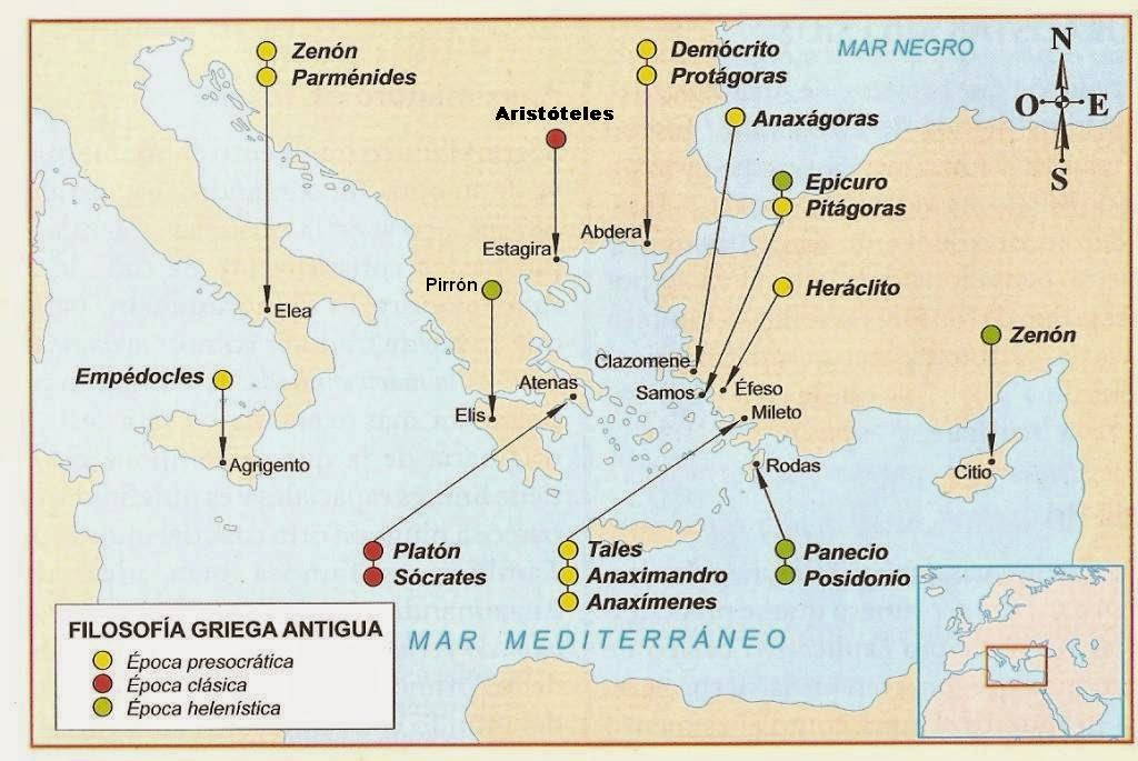 Historiador -- Texmelucan: 6TO BACH -- FILOSOFIA -- MAPA FILOSOFOS GRIEGOS