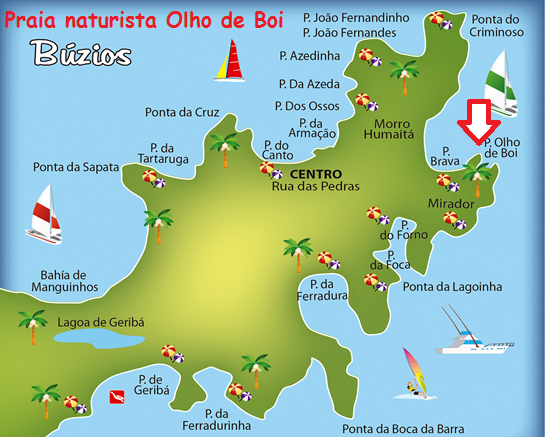 Playas de Brasil: Praia Olho de Boi. Naturismo también en Buzios