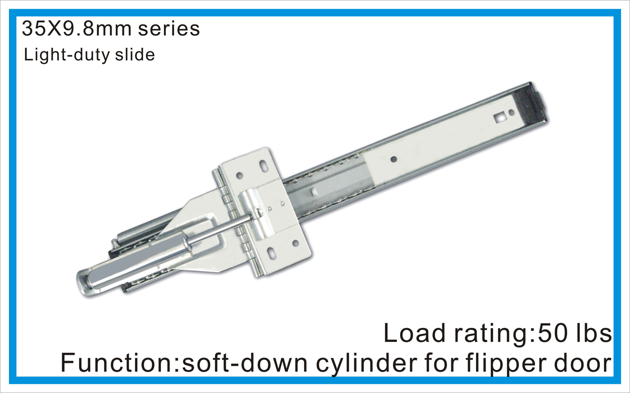 OVER TOP FLIPPER DOOR SLIDE WITH SOFT-DOWN CYLINDER